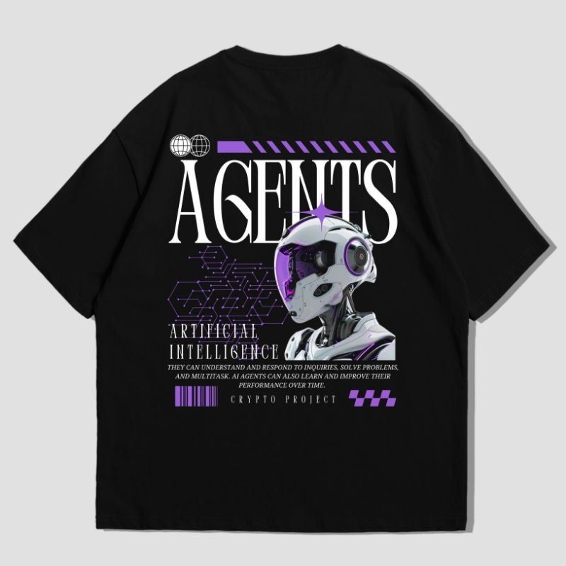 Jual KAOS AI AGENTS OVERSIZE / BAJU CRYPTO AI AGENTS / COTTON COMBED ...