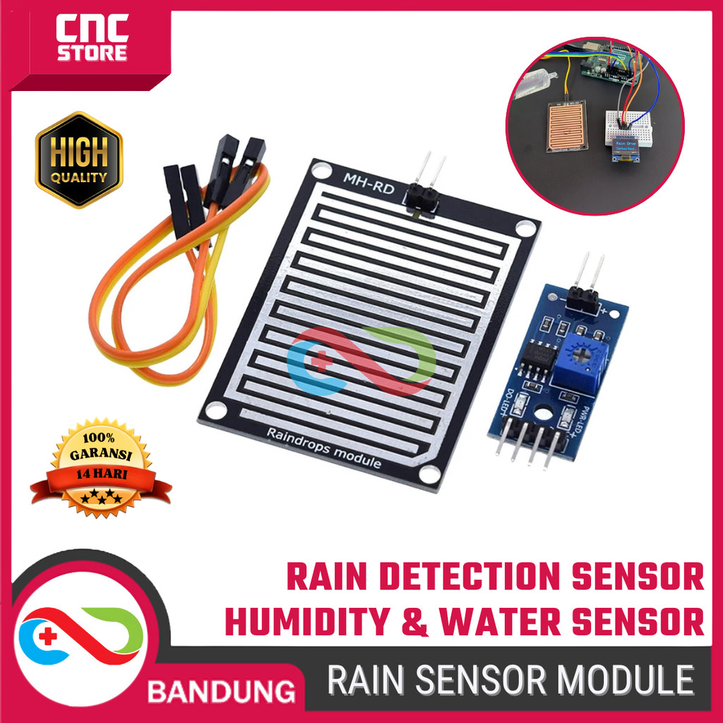 Jual Raindrops Sensor Module – Rain & Humidity Detection Sensor Air Hujan untuk Arduino, ESP32 ...