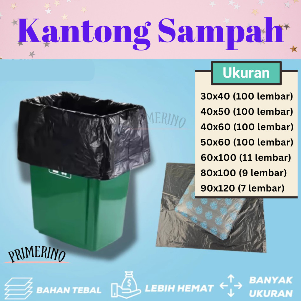 Jual Kantong Sampah Berbagai Ukuran / Plastik Sampah / Trash Bag HD Hitam Murah | Shopee Indonesia