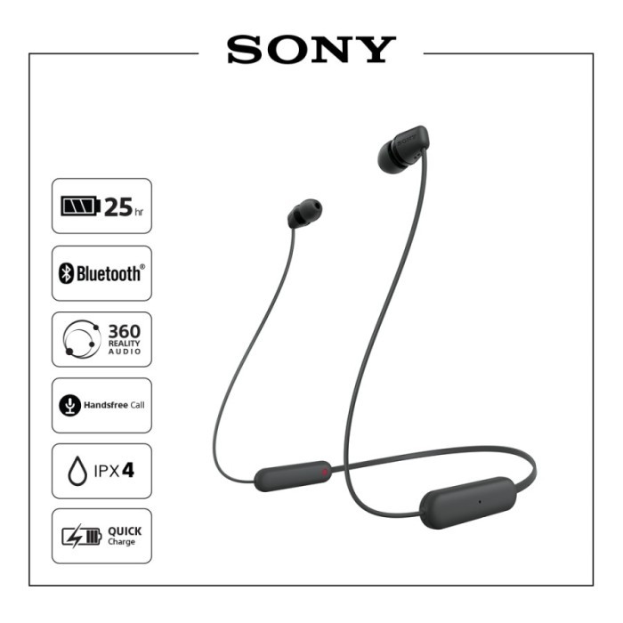 Jual Sony WI-C100 / WI C100 / WIC100 Wireless Sport Earphone Neckband ...