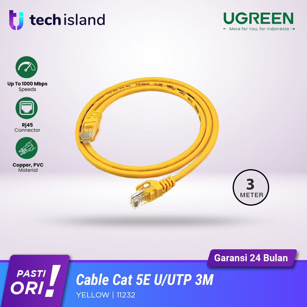 Jual Ugreen Kabel LAN Ethernet RJ45 CAT5E Cat 5e Gigabit Male to Male U ...