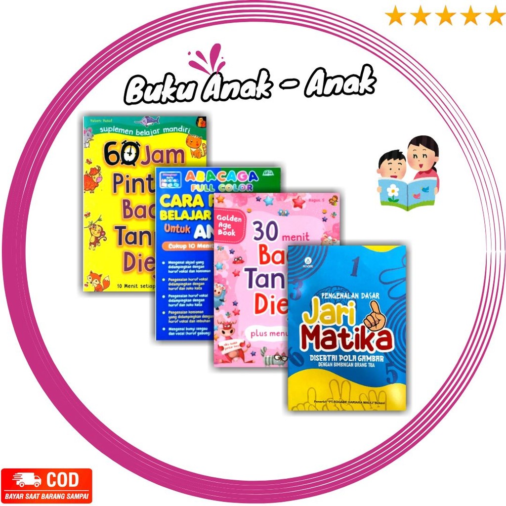 Jual Buku Anak Belajar Baca Tulis 60 Jam - Abacaga - Dasar Jarimatika ...
