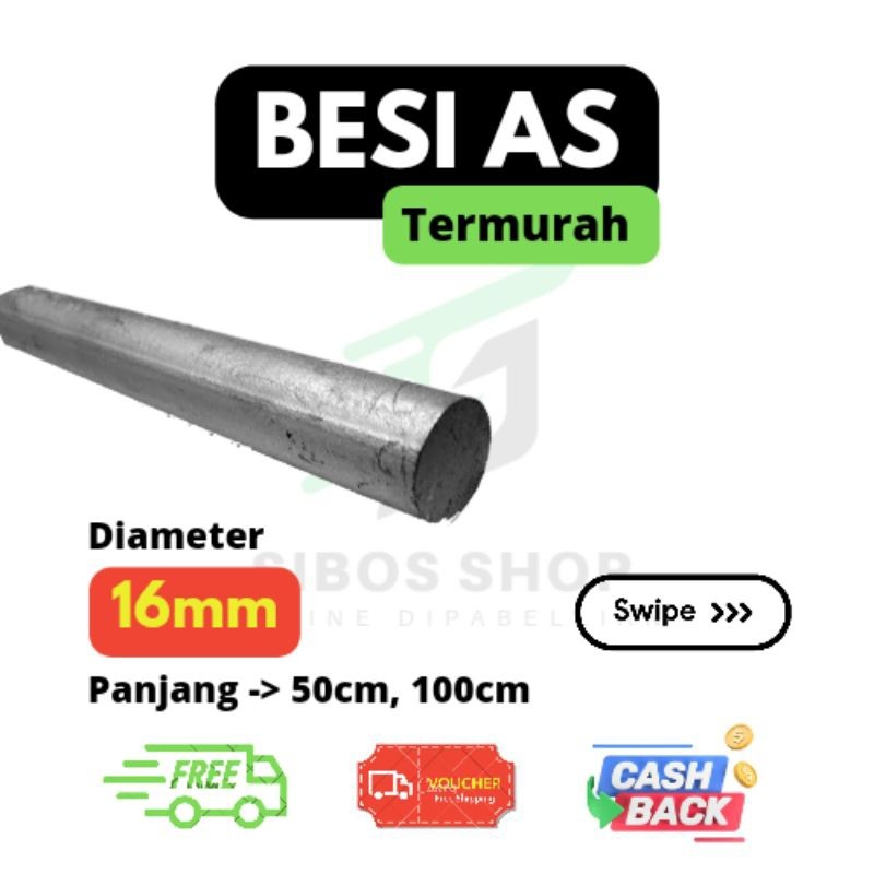 Jual Round Bar | Besi As Bulat Diameter 16mm panjang 50cm | Shopee Indonesia