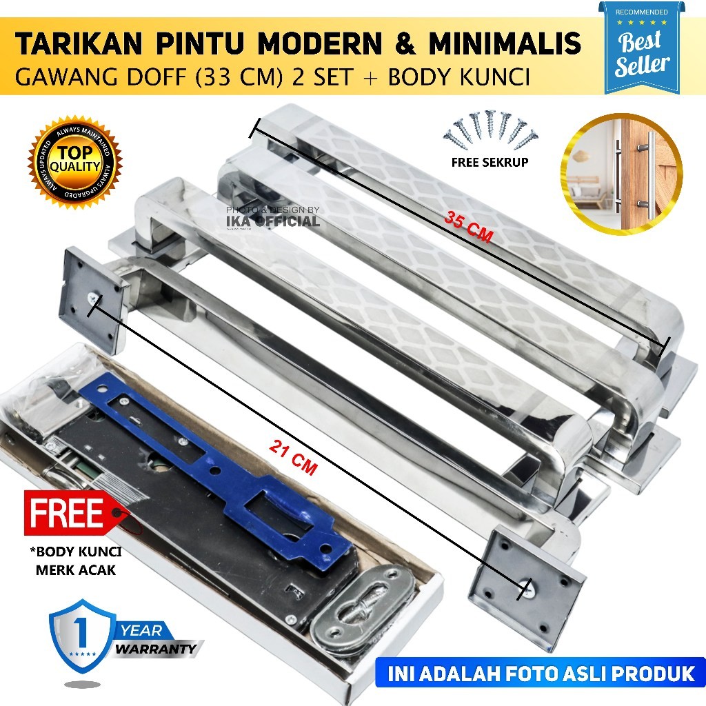 Jual HANDLE PINTU RUMAH 33 CM STAINLESS ANTI KARAT MEWAH MINIMALIS ...