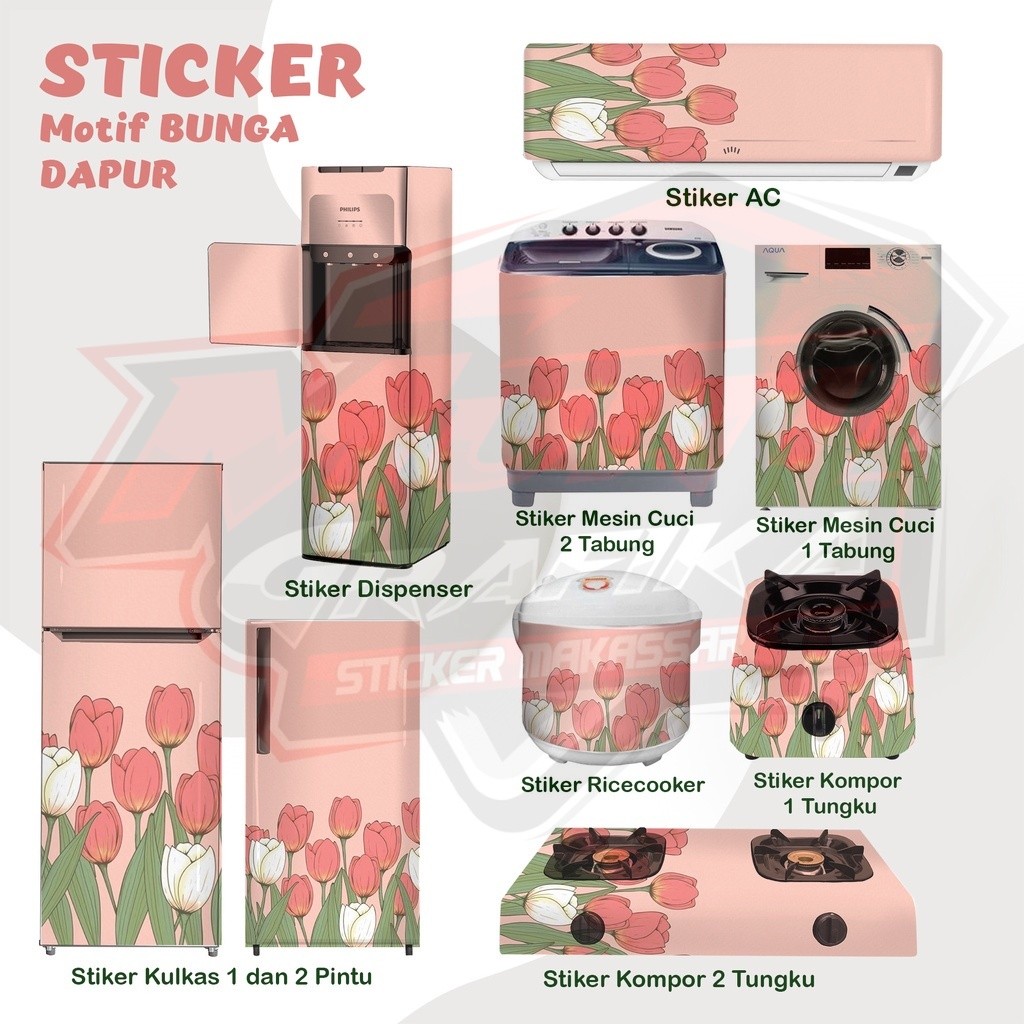 Jual Stiker kulkas kompor mesin cuci 1 2 pintu tabung mata Rice Cooker ...