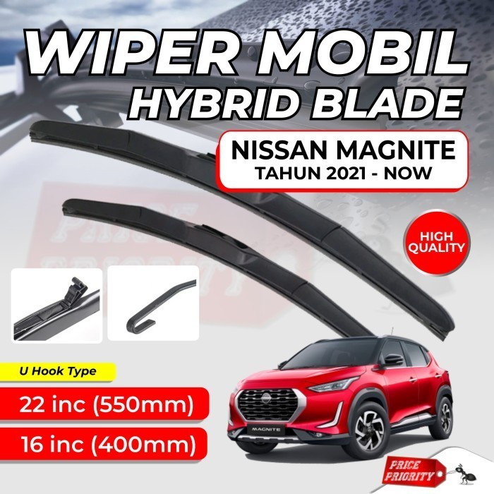 Jual Wiper Mobil NISSAN Magnite Karet Wiper Frameless Hybrid Blade Set ...