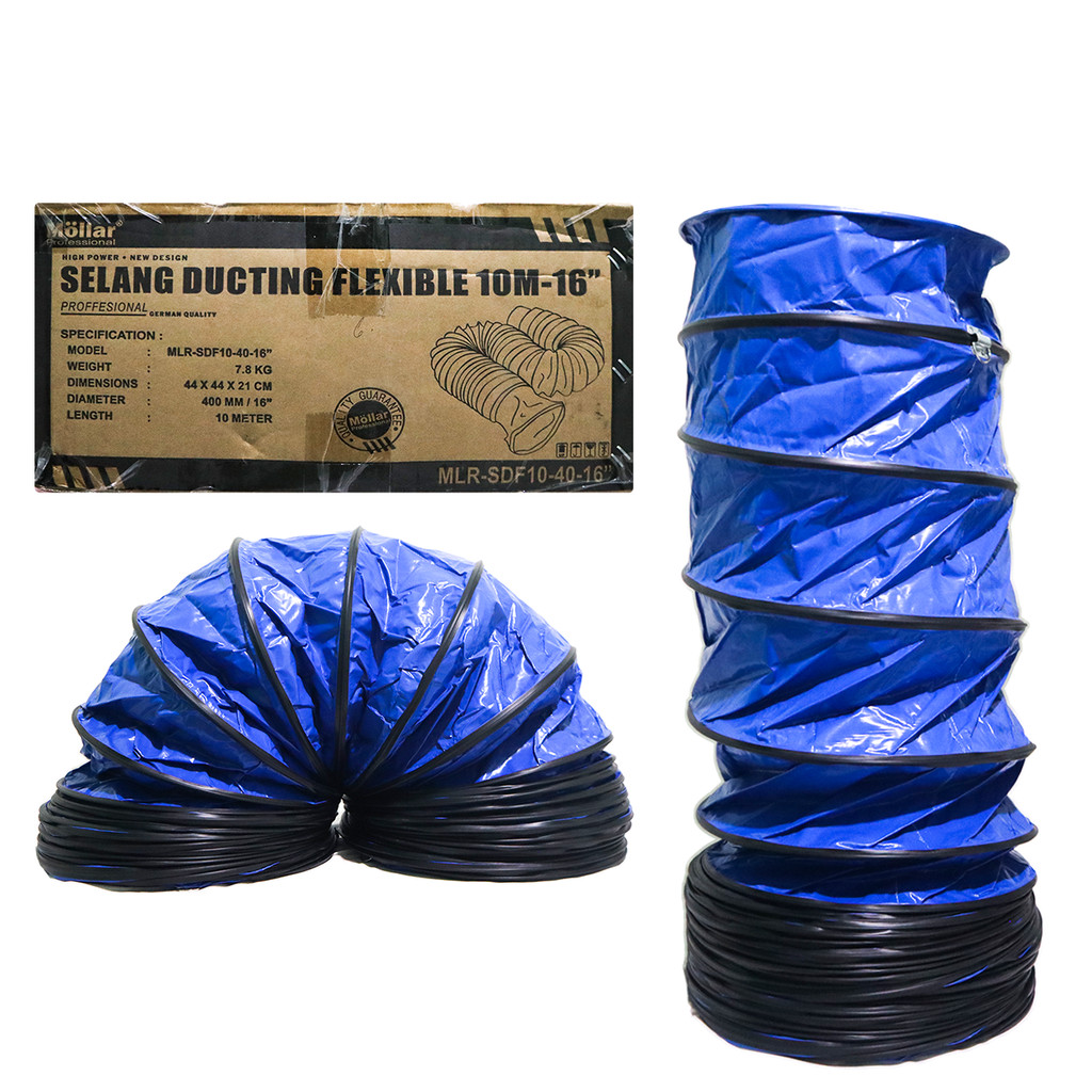 Jual MOLLAR SDF10-40-16" Selang Flexible Ducting 10 meter Blower Ventilator Hose Exhaust ...
