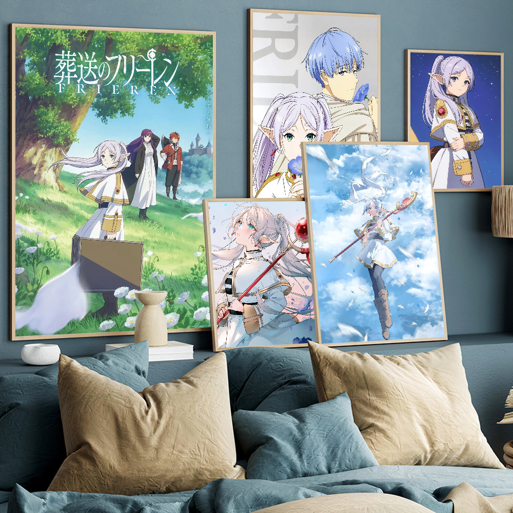 Jual Anime Frieren Movie Sticky Posters Retro Kraft Paper Sticker DIY ...