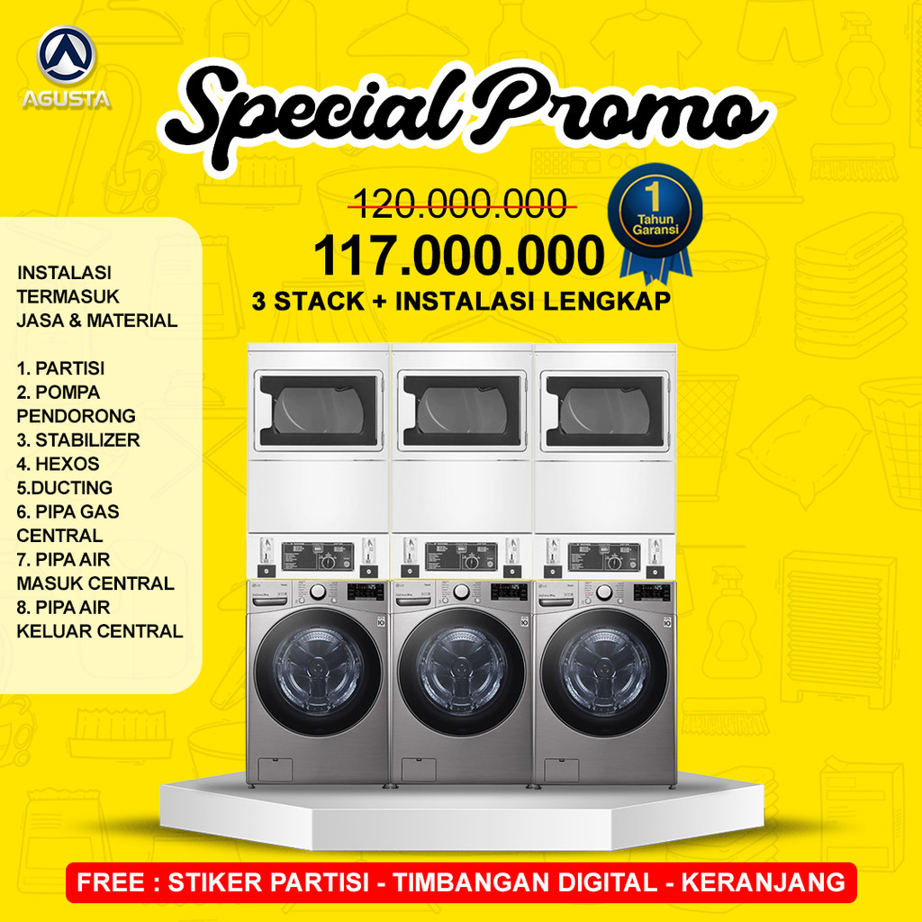 Jual Mesin Laundry Coin - Speedqueen & LG 3 Stack | Shopee Indonesia