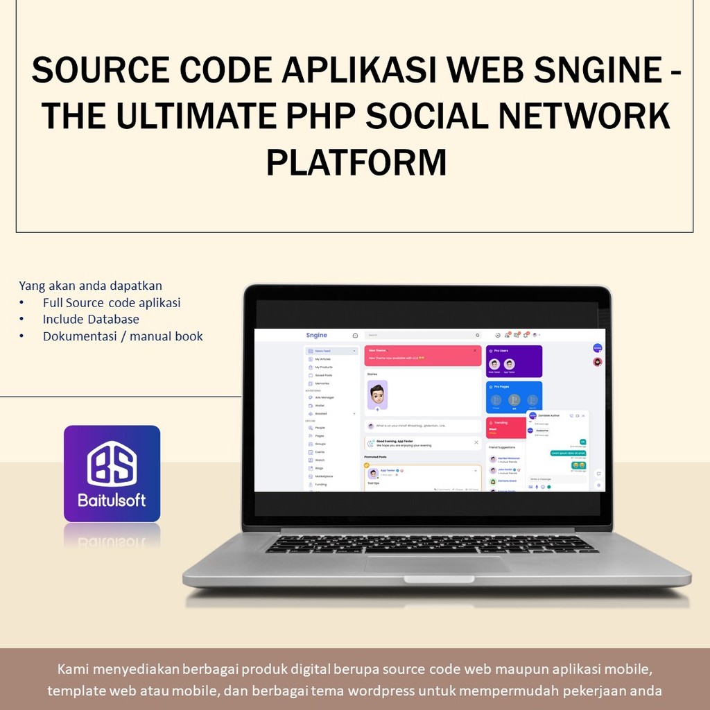 Jual SOURCE CODE APLIKASI WEB SNGINE - THE ULTIMATE PHP SOCIAL NETWORK PLATFORM | Shopee Indonesia