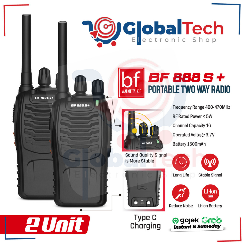 Jual Handy Talky Walkie Talkie BF-888S+ PLUS TYPE-C Original Fullset ...