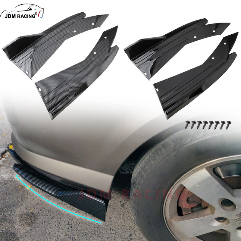 Jual Pair Universal Car Rear Bumper Spoiler Lip Carbon Fiber Wing Trim ...