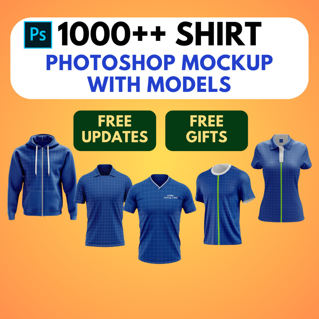 Jual [ INSTAN ] 1000++ Template Mockup Kaos Baju Jersey Photoshop ...