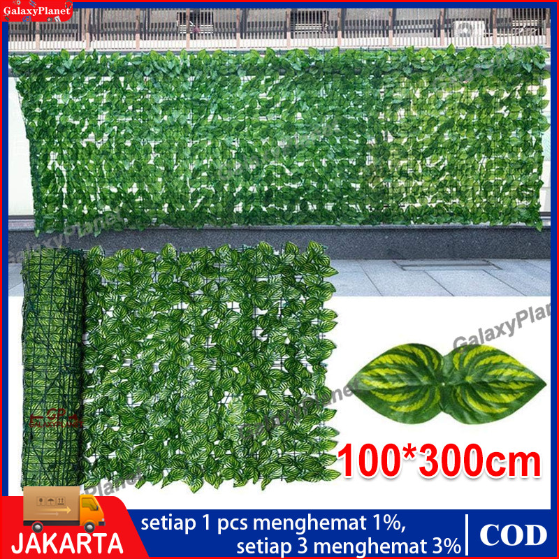 Jual Daun Rambat Sintetis 1M*3M Rumput Buatan Plastik Dinding Rumput ...