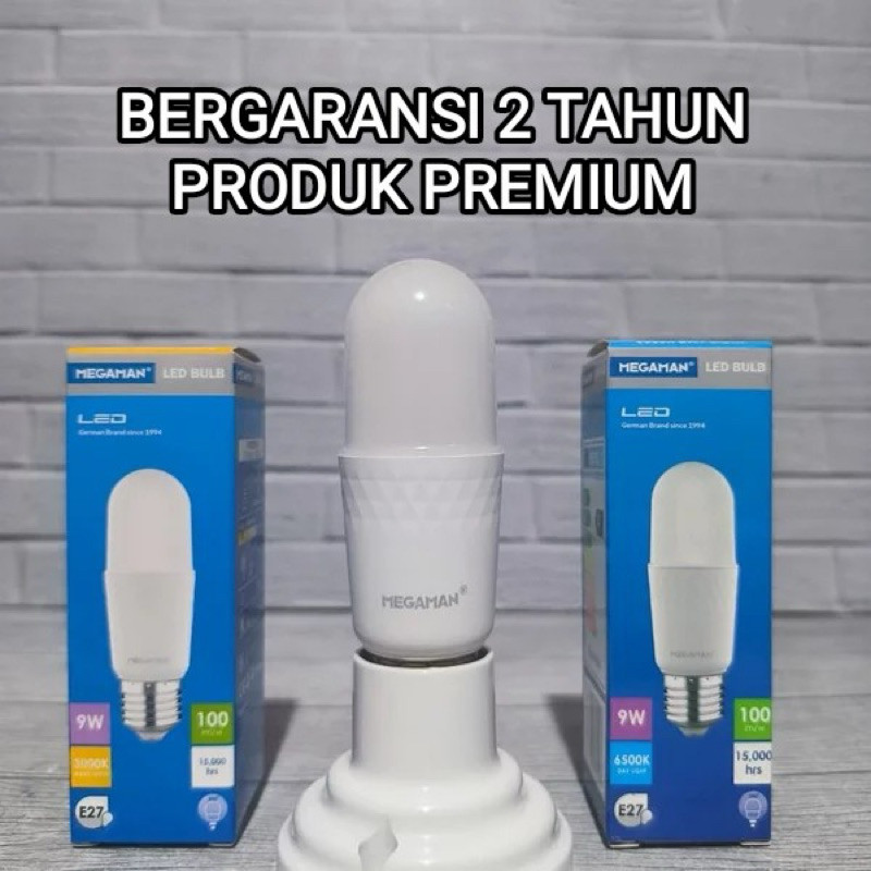 Jual MEGAMAN LAMPU LED BULB STICK 9W 9 WATT PUTIH / WARM WHITE SNI BOHLAM | Shopee Indonesia