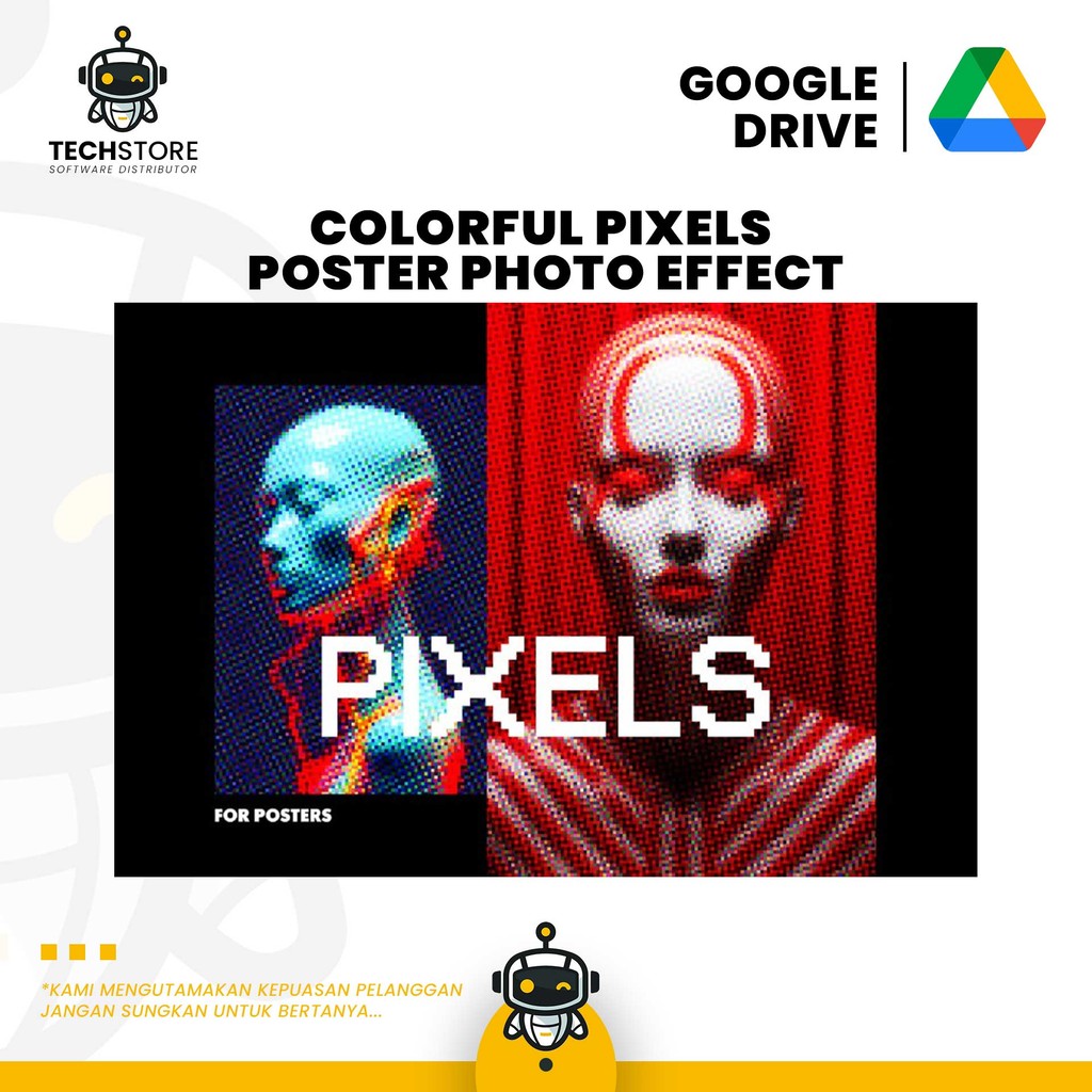 Jual COLORFUL PIXELS POSTER PHOTO EFFECT | Shopee Indonesia