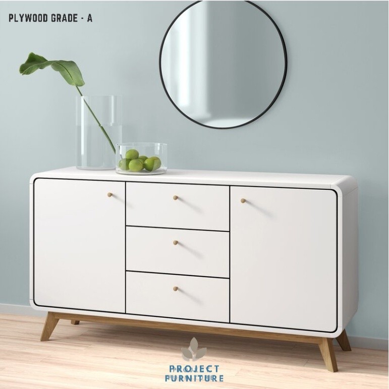 Jual Lemari Kabinet Minimalis Modern 2 Pintu 3 Laci Model Rocca - Non ...