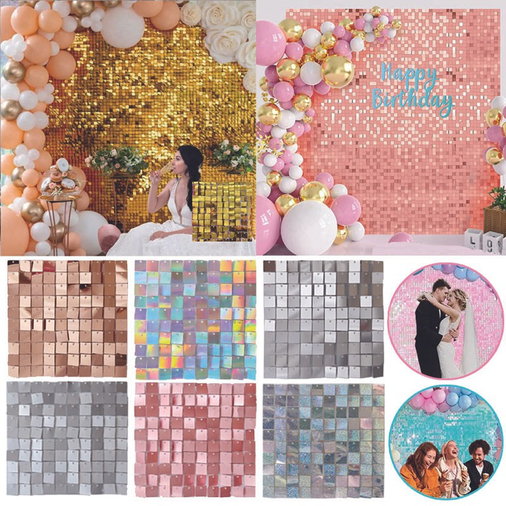 Jual Sequin Panel Backdrop Tile Wall Kotak Untuk Dekorasi Dinding Pesta ...