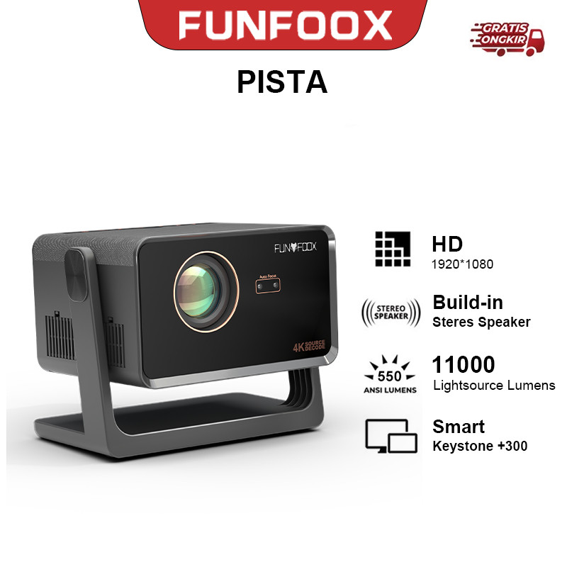 Jual FUNFOOX Pista Proyektor Auto Focus Keystone Correction Proyektor ...