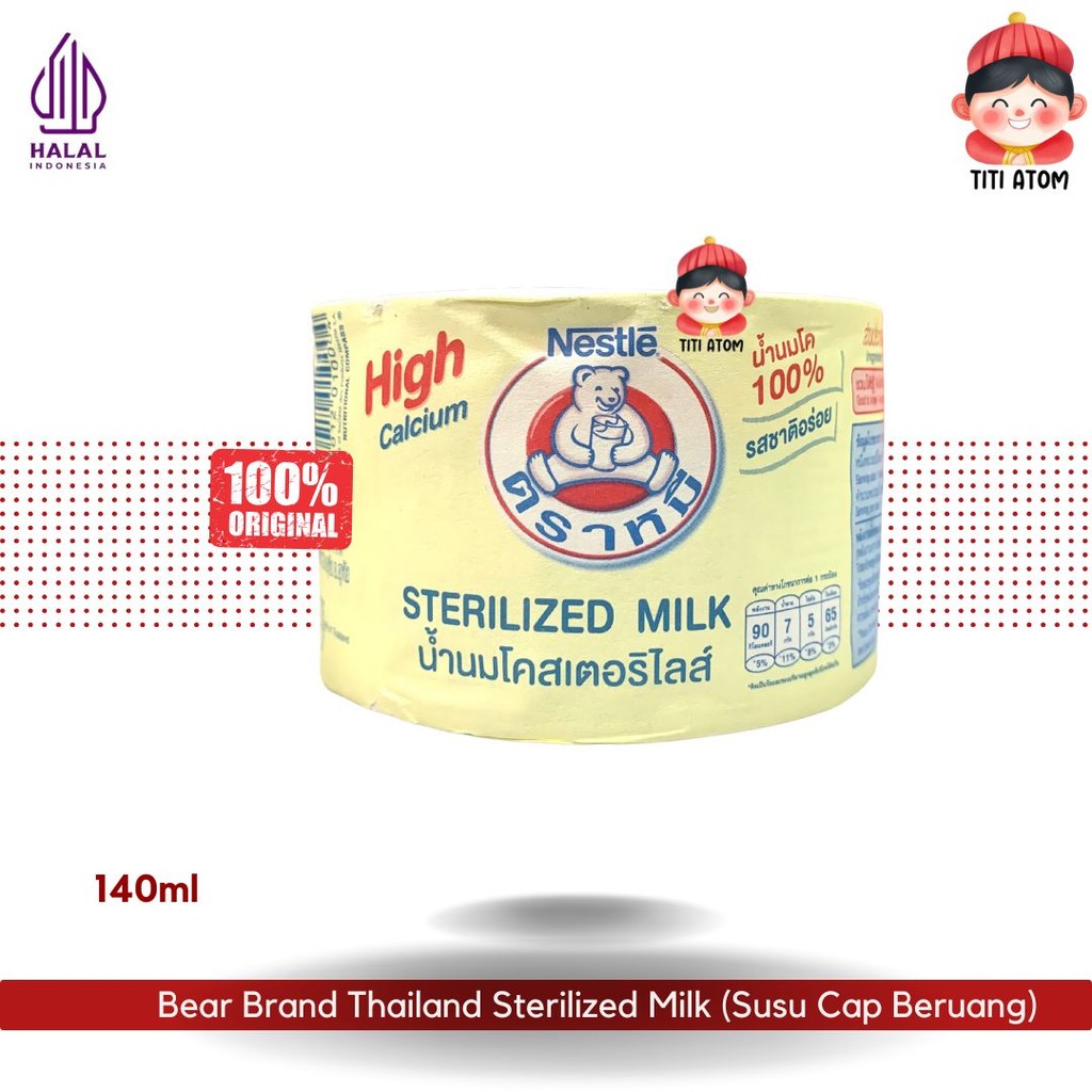 Jual Bear Brand Thailand Sterilized Milk (Susu Cap Beruang) 140ml - | Shopee Indonesia