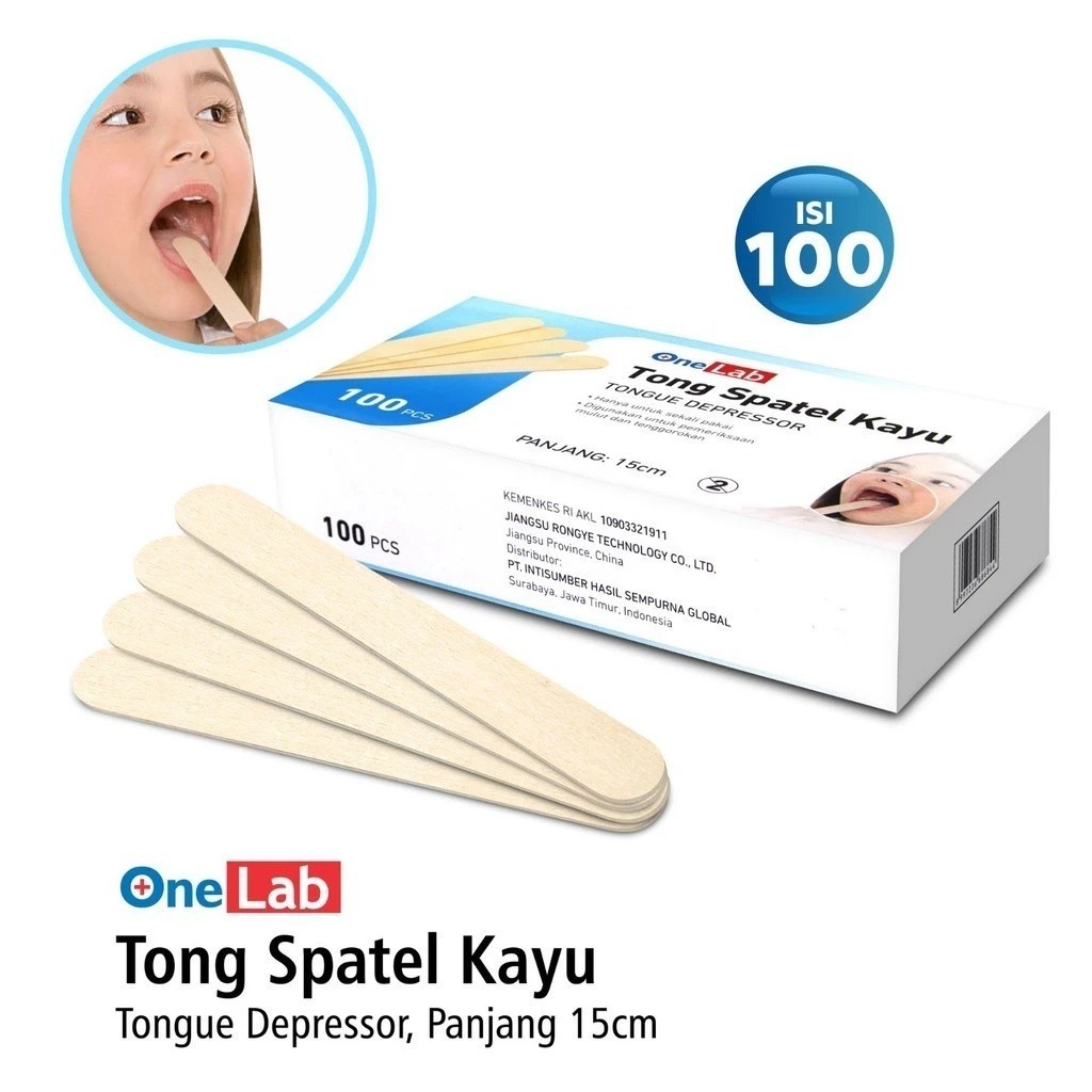 Jual Onemed Wooden Tongue Spatel Depressor Isi 100 Spatula Lidah Kayu ...