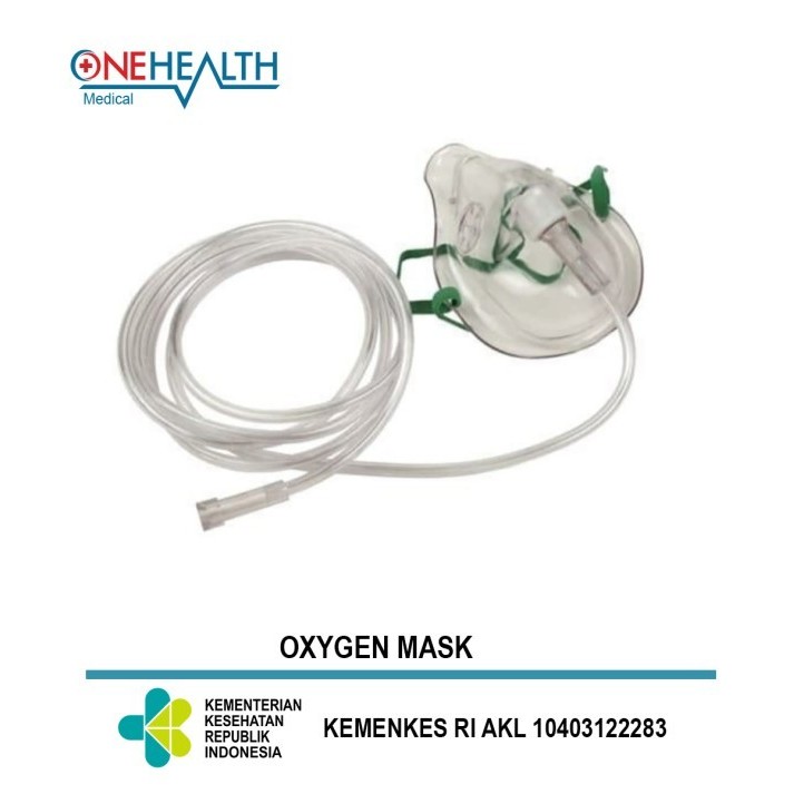 Jual Onehealth Masker Oksigen + Selang / Mask Oxygen Central Alkesindo ...