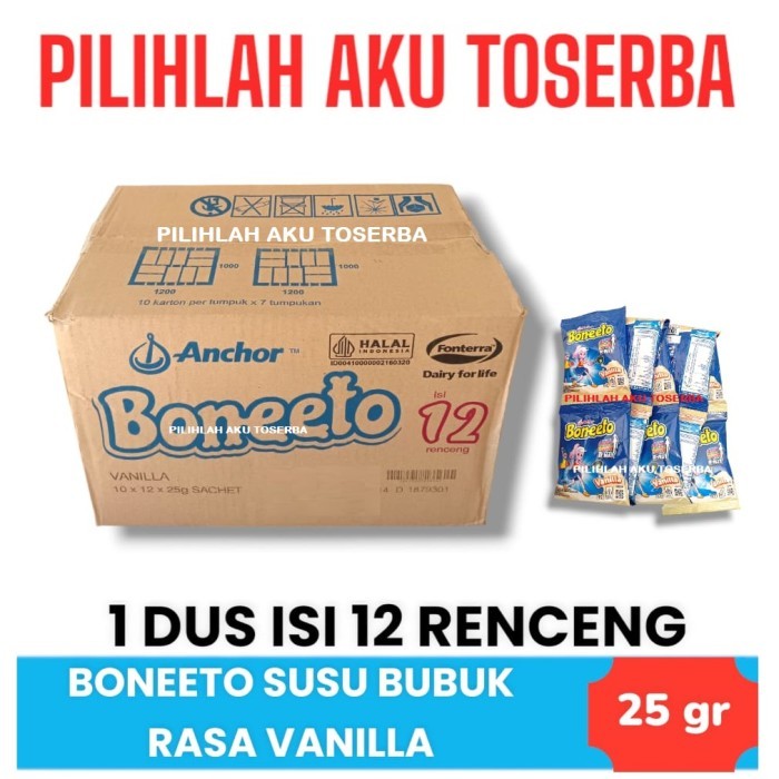 Jual Susu Bubuk BONEETO Sachet Rasa VANILLA - ( HARGA 1 DUS ) | Shopee ...