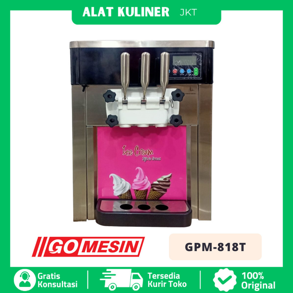 Jual Mesin Es Krim 3 Tuas GOMESIN GPM-818T Soft Ice Cream Table Top Original | Shopee Indonesia