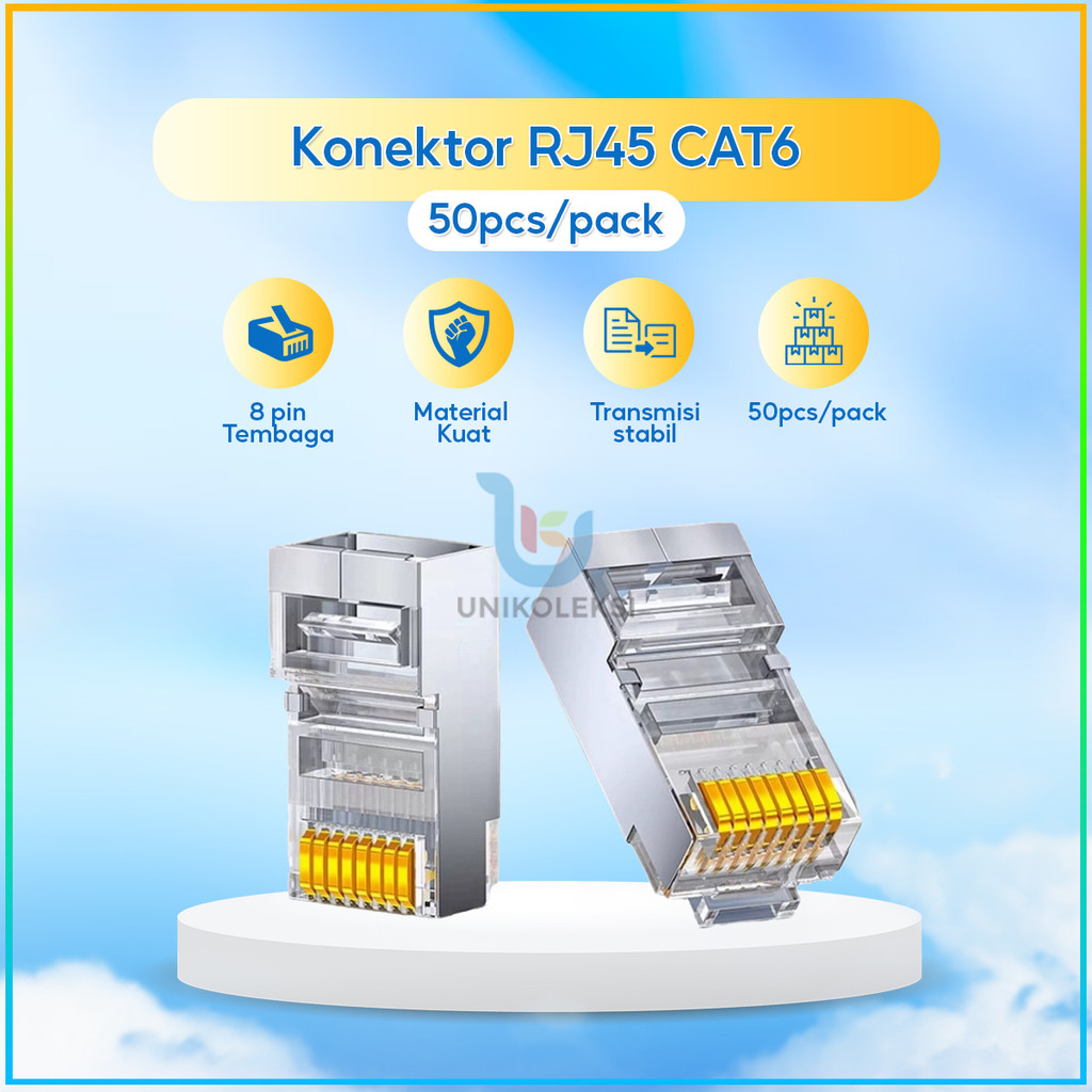 Jual Terbaru!! - Connector RJ 45 Cat 6 metal - RJ45 cat6 - PER Varian ...