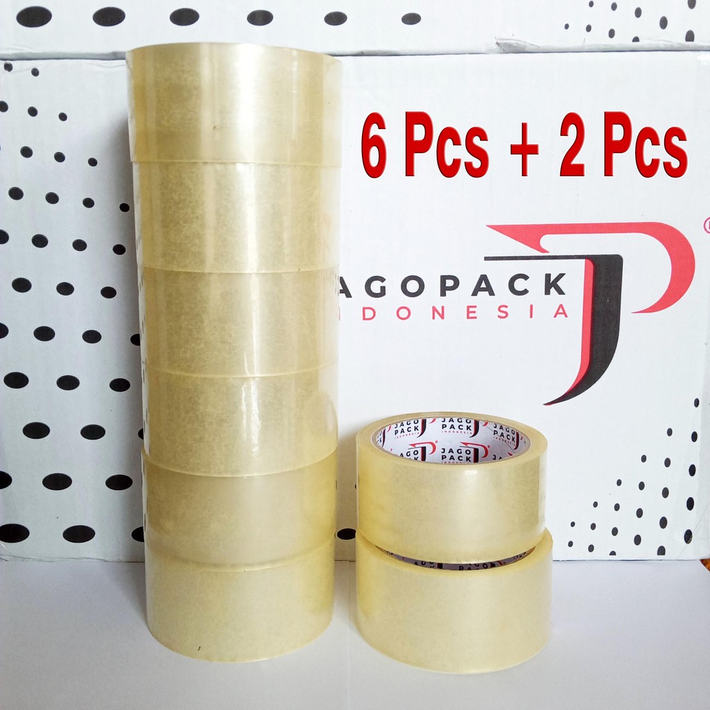 Jual Paket 8 PCS [ 6+2 ] - Lakban Bening Ekonomis 45 x 90 yard - Lakban ...