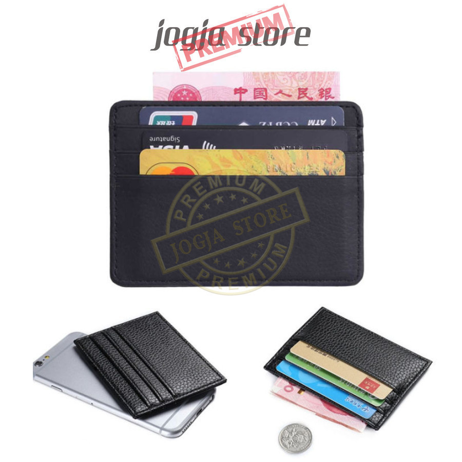 Jual Dompet Kartu Bahan Kulit ID Card Holder Slim Design Dompet PU ...