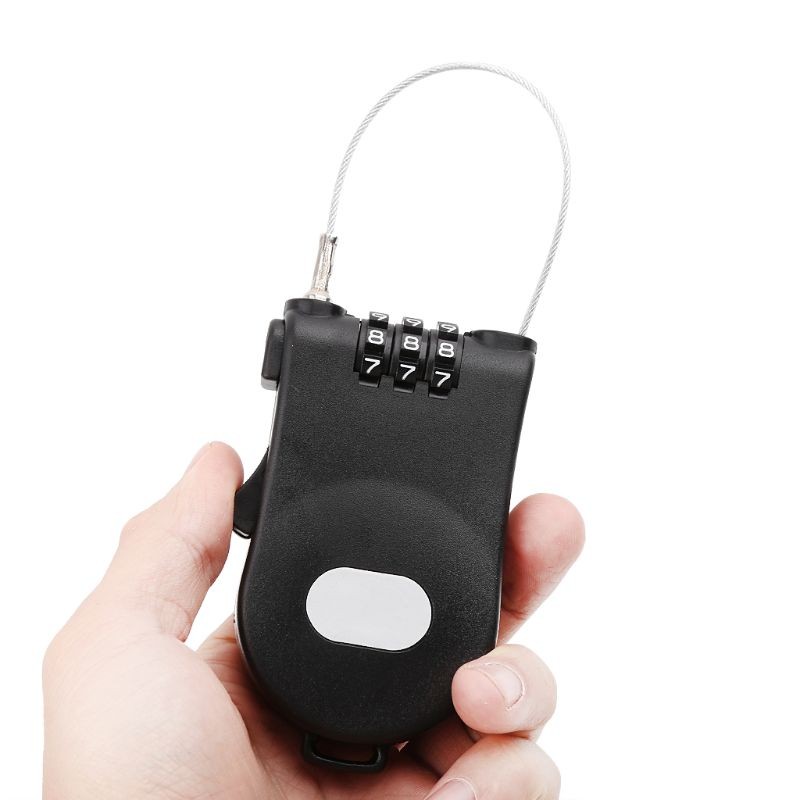 Jual New Retractable Wire Rope Password Lock Combination Coded Locker ...