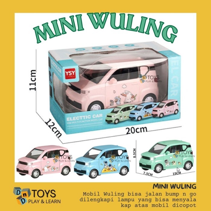 Jual Mainan Anak Mobil Diecast Mini Model Car Wuling Air EV Lampu Musik ...