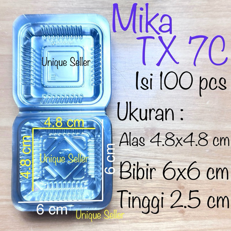Jual [Isi100] Mika Uk 6 cm TX 7C 7 C / Tray Mika 6cm 6 cm / Mika Kue Kotak TX 7 C 7C / Mika Kue ...