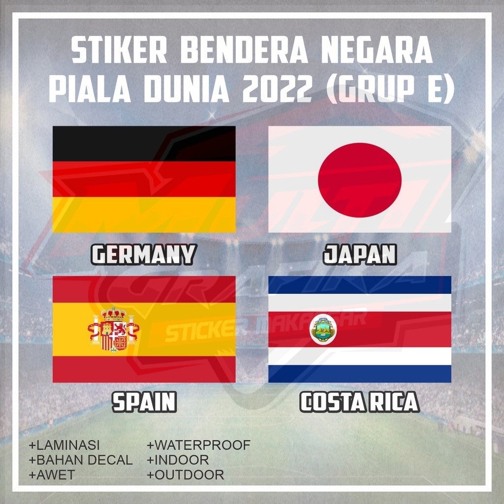 Jual Stiker Sticker Bendera Negara Germany Spain Japan Costa Rica Fifa ...
