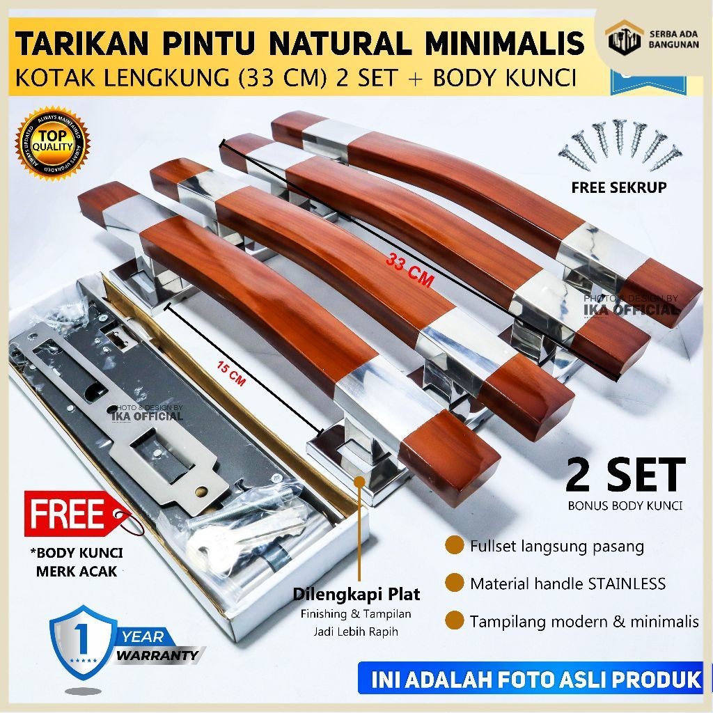 Jual HANDLE PINTU RUMAH 33 CM STAINLESS ANTI KARAT MEWAH MINIMALIS ...