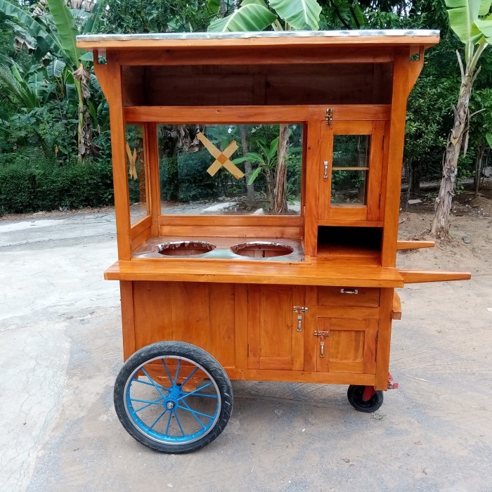 Jual gerobak bakso full kaca roda tiga free ongkir | Shopee Indonesia