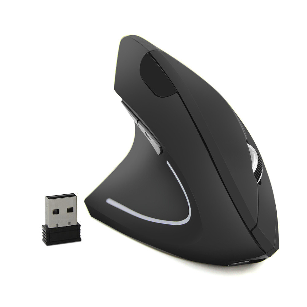 Jual Vertical Ergonomic Mouse Wireless Left Handed Rechargeable Optical ...