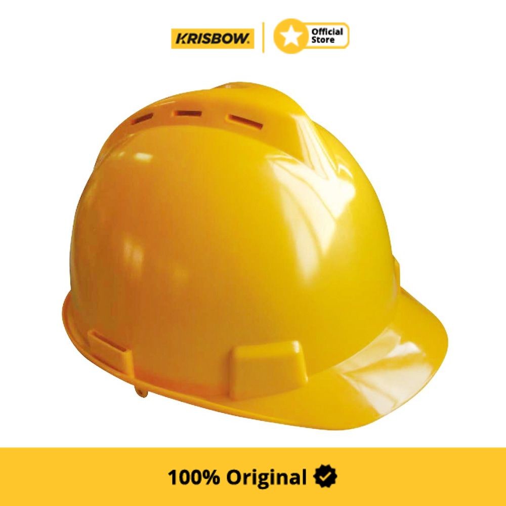 Jual Krisbow Brim Vented Helm Keselamatan Kerja Hdpe - Kuning | Shopee ...