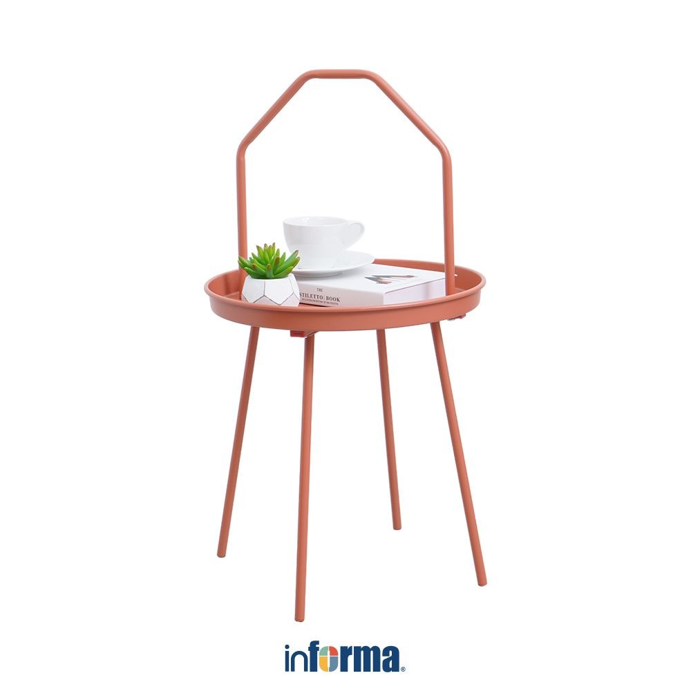 Jual Informa Hanna Meja Sisi Round - Merah Terracotta End Table Meja ...