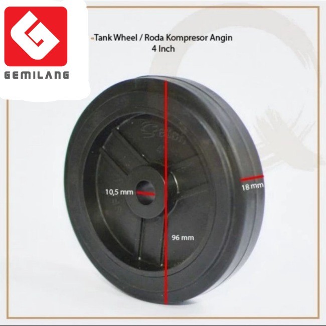 Jual Roda Kompresor ukuran 4", Tank Wheel Type 1/4 Hp | Shopee Indonesia