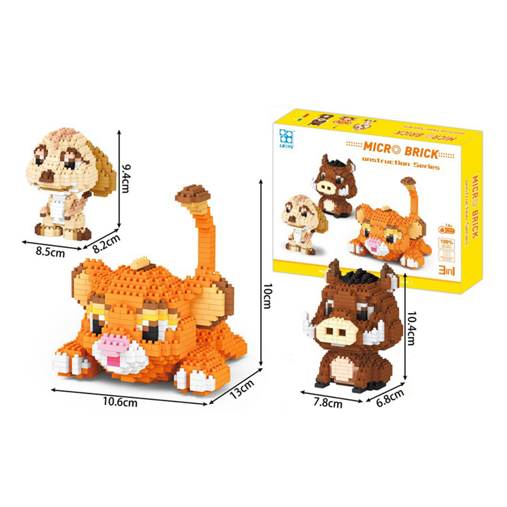 Jual 1856Pcs+ Cartoon Nano Blocks Lion Timon Pumbaa Figures Diamond 3D ...