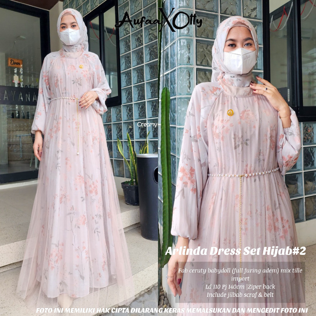 Jual 1311 ARLINDA DRESS SET HIJAB 2 FASHION by AUfAA // ONESTUFF ...
