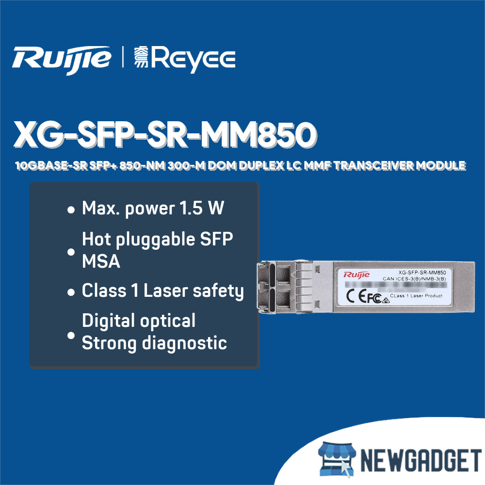 Jual RUIJIE REYEE XG-SFP-SR-MM850 10GBASE-SR SFP+ 850-NM 300-M DOM ...