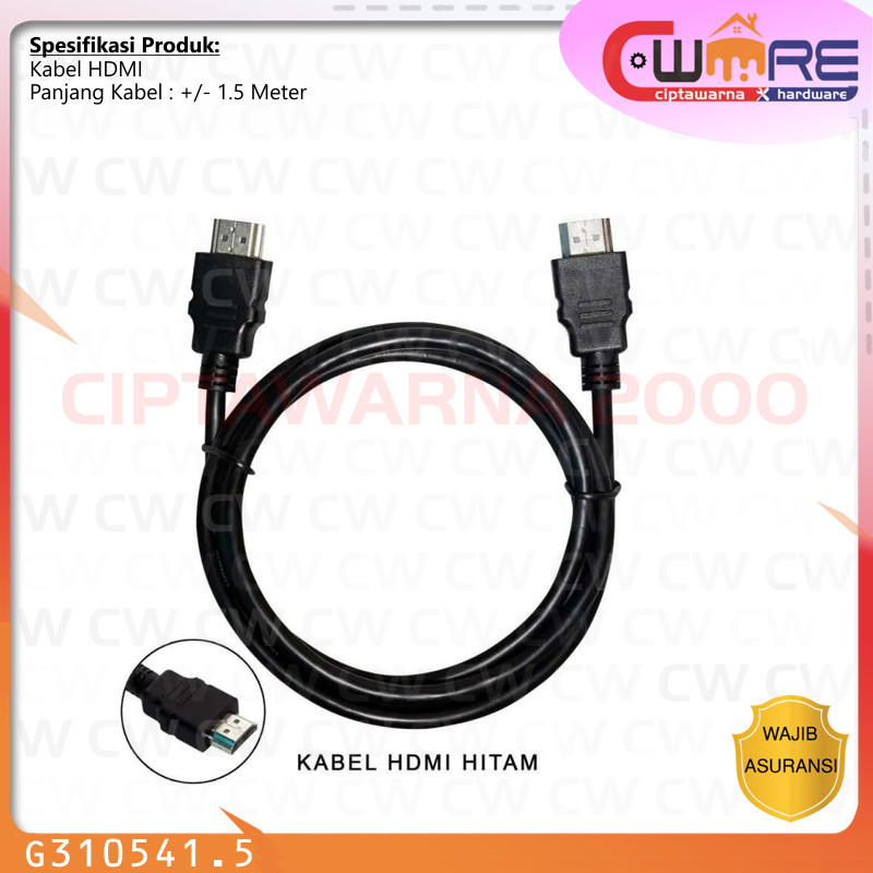 Jual Kabel hdmi male to male konektor video monitor komputer 1.5 meter ...
