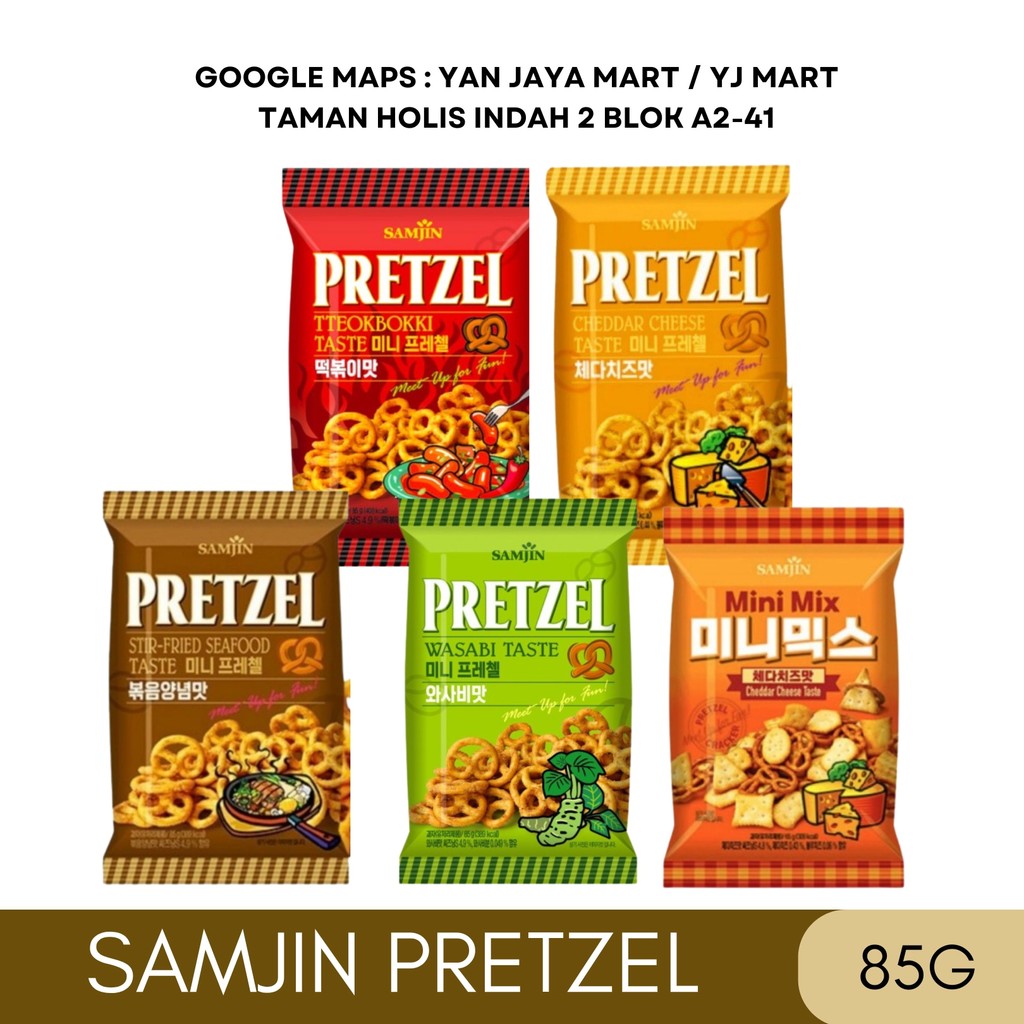 Jual Samjin Pretzel Snack Korea Tteokbokki / Chedar Cheese / Seafood ...