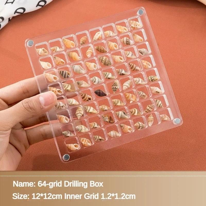 Jual 36/64/100 Grids Acrylic Magnetic Seashell Display Box Seashell ...
