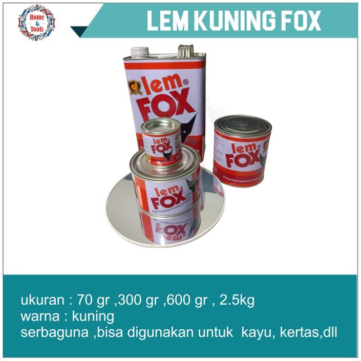 Jual Lem Kuning Fox / Lem Kayu / Lem Kuning Kaleng / Lem Serbaguna ...