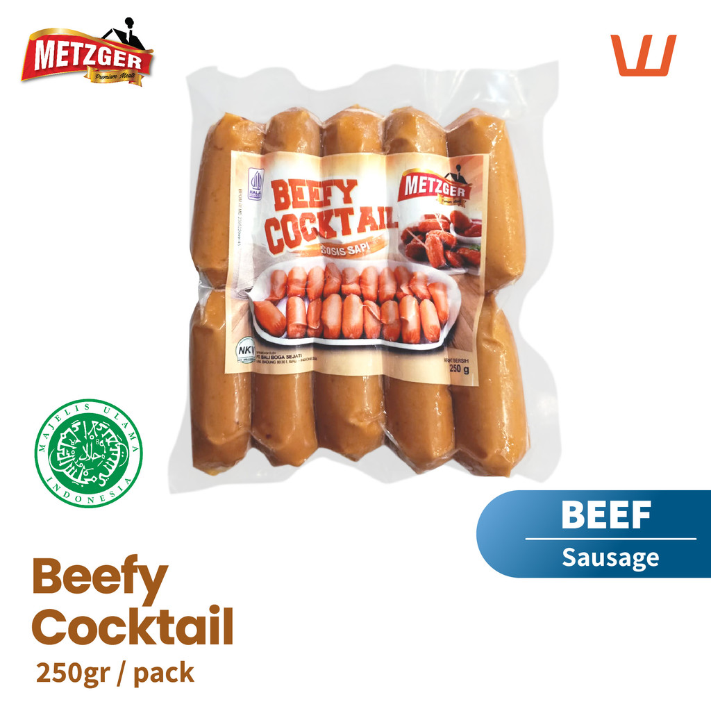 Jual Sosis Sapi Beefy Cocktail Halal Metzger 250G | Shopee Indonesia
