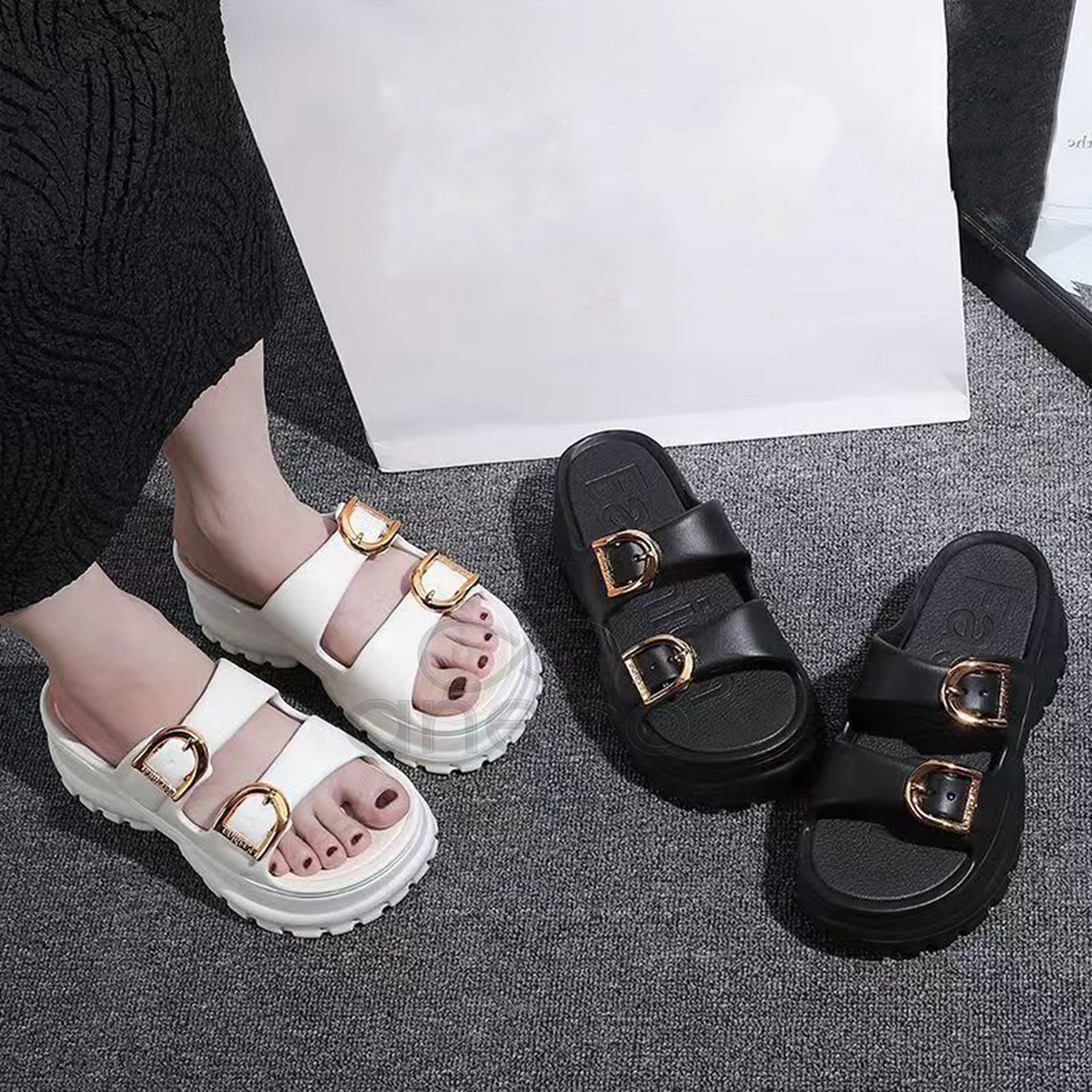 Jual Aneco Sandal Wedge Wanita Korea Sendal Selop Cewek Karet Jelly ...